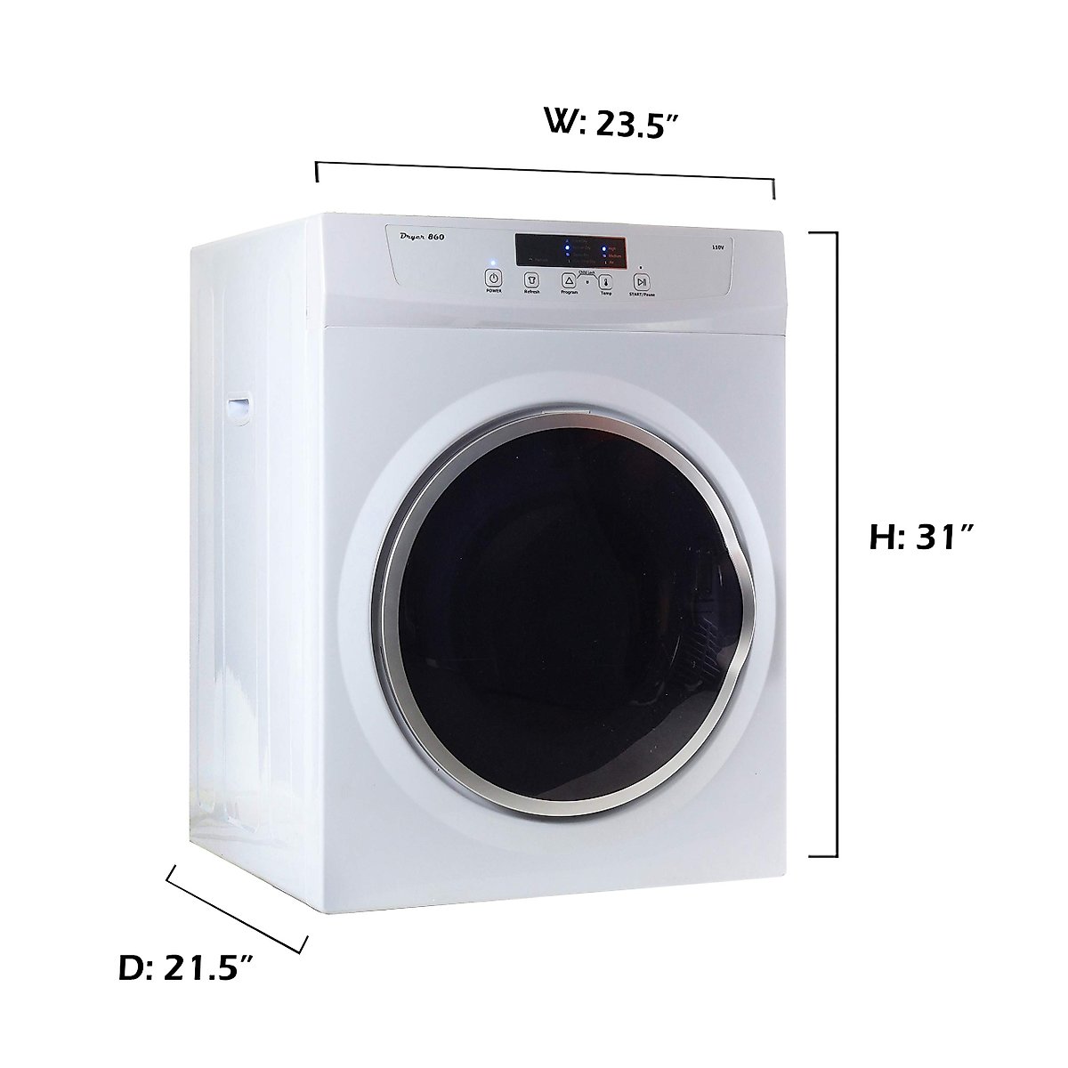 Equator ED860 Compact 3.5cu.ft. Dryer-Sensor Dry/Refresh function