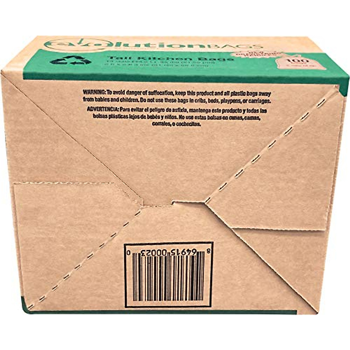 **NEW** Evolution Trash Bag Tall Kitchen DRAWSTRING, 100 bags/box, made with 70% CERTIFIED PCR material