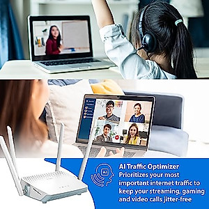 D-Link R12, Eagle Pro Ai Smart WiFi Internet Router (AC1200) - High Power Gigabit Ethernet Dual Band, Enhanced Parental Controls, Compatible with Alexa and Google