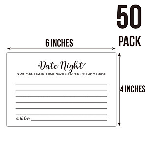 TENTADO 50 Date Night Cards, Date Night Ideas Great Gifts for Couples, Husband, Wife, Boyfriend, Girlfriend, Anniversary, Bride and Groom, Romantic Conversation Starter Card Set, 4X6 Inch.