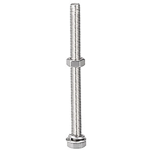 uxcell M8 x 100mm Hex Head Screws Bolts, Nuts, Flat & Lock Washers Kits, 304 Stainless Steel Fully Thread Hexagon Bolts 6 Sets