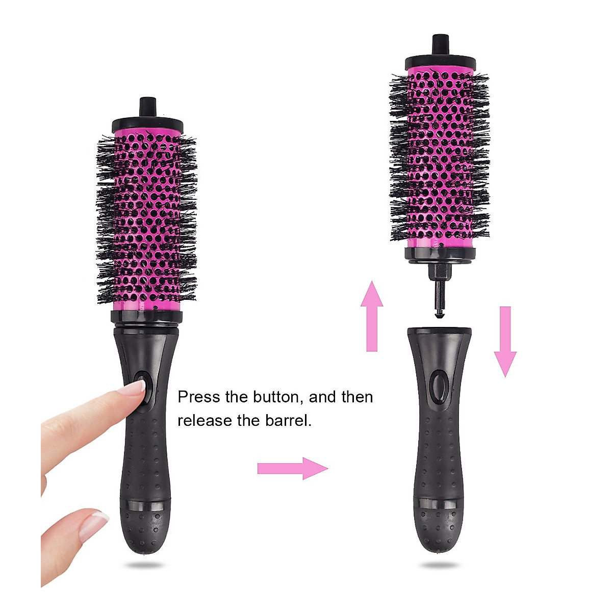 XC Global Round Hair Brush Set : with Detachable Barrels Styling Tool, Round Hair Brush for Blow Drying with 6 Barrels 1 Handle, 3 Different Hair rollers to Create Your Hairstyle