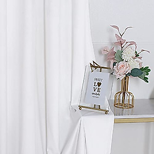 LORDTEX White Velvet Curtains for Living Room - Thermal Insulated Velvet Blackout Curtains Room Darkening Grommet Window Drapes, 52 x 84 Inch, 2 Panels