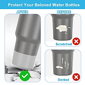 4Pack Silicone Boot for Stanley 40oz Quencher Adventure & Stanley IceFlow 30oz 20oz, Reduces Noise Scratches Protective Cup Bottom Sleeve Cover Compatible with Stanley Cup Accessories (Transparent)