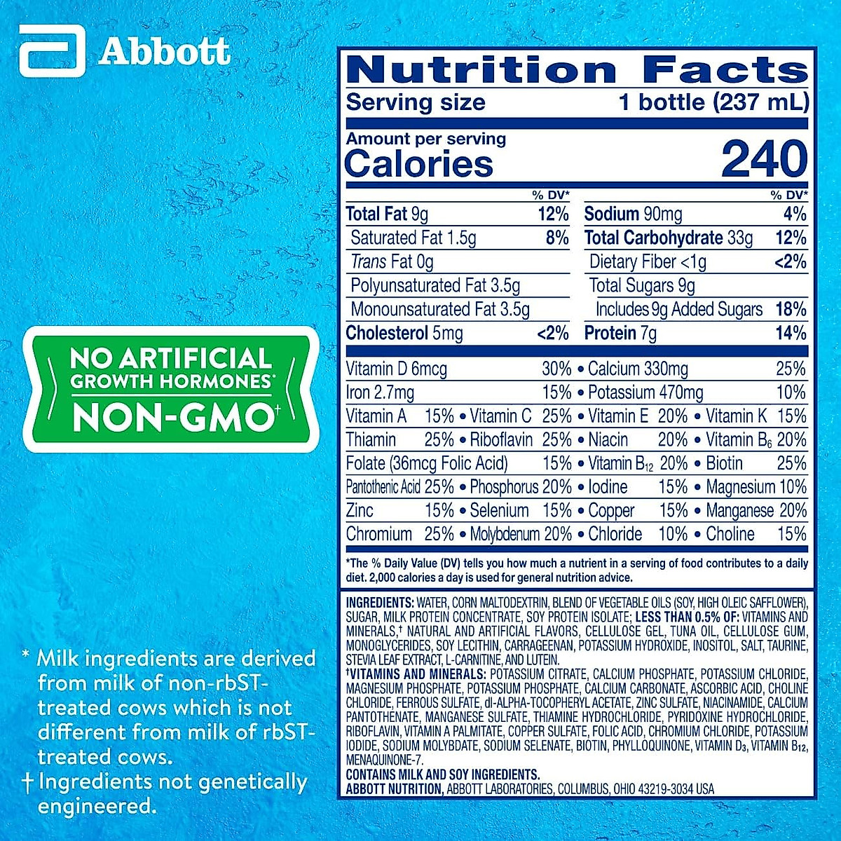 PediaSure Grow & Gain With Immune Support, Kids Protein Shake, Vanilla, 8-fl-oz Bottle, 6 Shakes