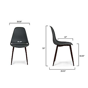 Poly and Bark Landon Sculpted Dining Chair in Smoke Gray (Set of 4)