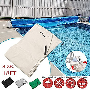 CHENGL Swimming Pool Cover,Waterproof Open air Swimming Pool Roll Cover Protector Ground Swimming Pools Cover for Outdoor Heavy Duty Garden