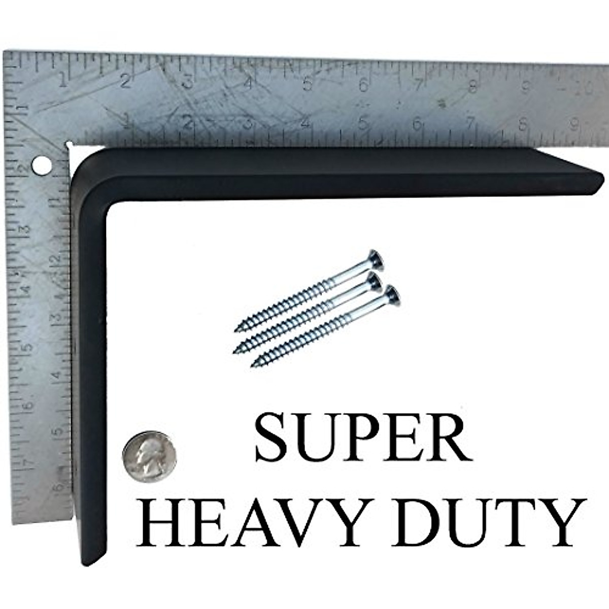 Heavy Duty Black Steel 6" x 8" Countertop Support Brackets