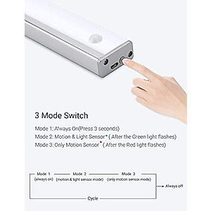 Joyzy Motion Sensor Closet Lighting with Germany Osram Beads, Eye Protection Design for Under Cabinet Lights Automatic Wireless Lighting, LED Rechargeable Night Lighting for Wardrobe Pantry Light
