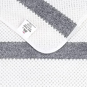 JML Microfiber Bath Towels, Bath Towel 2 Pack(30" x 60"), Oversized, Soft, Super Absorbent and Fast Drying, Multipurpose Use for Sports, Fitness, Yoga, Waffle Stripe Grey