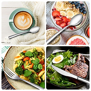 Silverware Set, HOBO 24-Piece Stainless Steel Flatware Silverware Set with Premium Gift box, Include Knife/Fork/Spoon/Teaspoon Service for 6, Mirror Finish, Smooth Edge