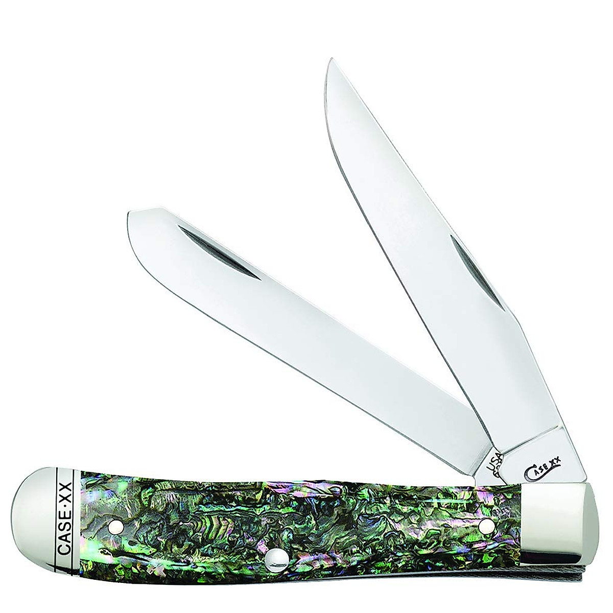 Case WR XX Pocket Knife Abalone Trapper Item #12000 - (8254 SS) - Length Closed: 4 1/8 Inches