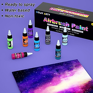 Airbrush Paint - 30 Colors with 3 Thinner, Ready to Spray Airbrush Paint Set, Water-Based Acrylic Air brush Paints for Metal, Plastic Models, Canvas, Wood - 33 Bottles