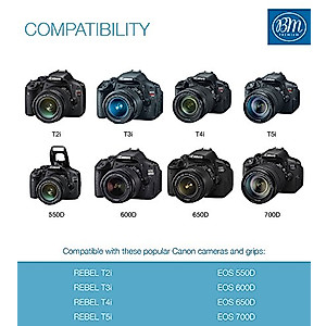 BM Premium 2-Pack of LP-E8, LPE8 Batteries and Dual Battery Charger Kit for Canon EOS Rebel T2i, T3i, T4i, T5i, EOS 550D, EOS 600D, EOS 650D, EOS 700D DSLR Digital Camera