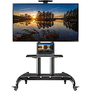NB North Bayou Mobile TV Cart TV Stand with Wheels for 55" - 80" Inch LCD LED OLED Plasma Flat Panel Screens up to 200lbs AVA1800-70-1P (Black)