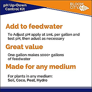 Bloom City Professional pH Up + Down Control Kit for Optimal Nutrient Uptake (Two 1/2 Pint Bottles) 16 Total oz