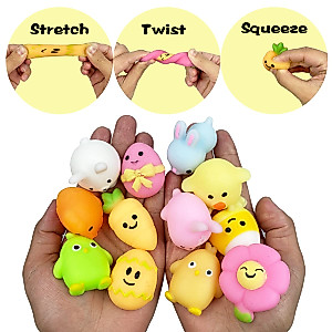 Jofan 36 PCS Mochi Squishy Toys Kawaii Squishies Dinosaur Unicorn Sea Animals Stress Relief Toys for Kids Boys Girls Party Favors Birthday Gifts
