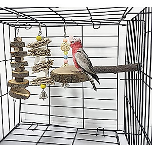 kathson Wood Bird Perch Parrot Stand Platform Branches Parakeet Swing Chew Toys Natural Paw Grinding Stick Cage Accessories for Cockatiels Budgie Conure Finches Lovebirds 8PCS