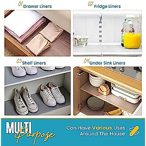 Refrigerator Liners for Shelves by Linda’s Essentials - Refrigerator Shelf Liners for Glass Shelves Protects Against Spills - Multi-Use Shelf, Drawer and Fridge Liners - BPA Free Clear