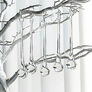 H&D 10pcs 5.9inch Large Crystal Raindrop Chandelier Prisms Hanging Drops Pendants DIY Parts (Clear)