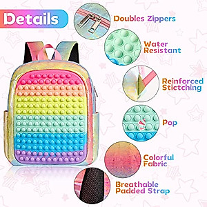 GetWill Pop Backpack for Girls Kids School Backpack, Large Capacity Lightweight Preschool Elementary Kindergarten Kids School Bookbag for Girls Back to School Gifts(14.5L)