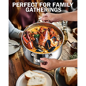 Cooks Standard Multi-Ply Clad Stainless Steel Stock Pot, 7-Quart Pasta Cooking Canning Dutch Oven Pot with Lid, Deep Stockpot Induction Cookware