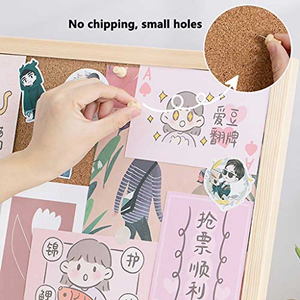 Cork Board Photo Wall, Desktop Message Board, Home Wall Hanging pin Board, Bulletin Board Display Board（15.7x11.8 in）