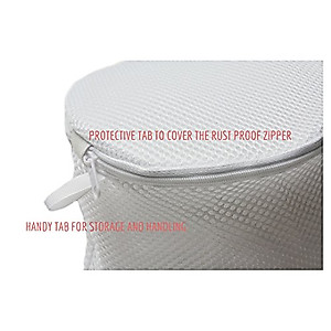 Mesh Laundry Bags - Set of 5 (2 Large, 1 Medium & 2 Premium Round Double Layer Wash Bags - White & Black) for Delicates, Reusable Face Masks, Socks, Baby Items and Laundry Travel Organization