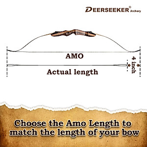 Deerseeker Recurve Bow String Set with 2 Nock Points Dacron Bowstrings Replacement Archery Accessories for Recurve Bow Traditional Longbow 12,14,16 Strands 48-70 inches (AMO 62"-16)