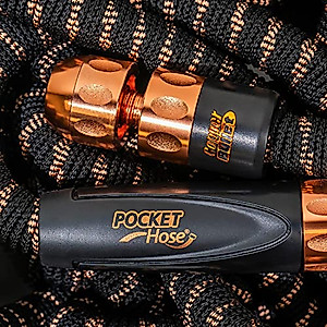 Pocket Hose Copper Bullet AS-SEEN-ON-TV 100 ft Turbo Shot Nozzle Multiple Spray Patterns Expandable Garden Hose 3/4 in Solid Copper Anodized Aluminum Fittings Lead-Free Lightweight and No-Kink