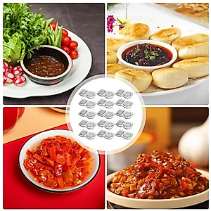 15 Pcs Double Compartment Condiment Container - 2 Compartment Snack Containers, Condiment Containers with Lids, Portable Reusable Sauce Container for Take away Sauces Dips and Travelling Snacks