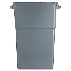 Genuine Joe GJO60465 Plastic Space Saving Waste Container, 23 gallon Capacity, 23" Width x 30" Height x 11" Depth, Gray