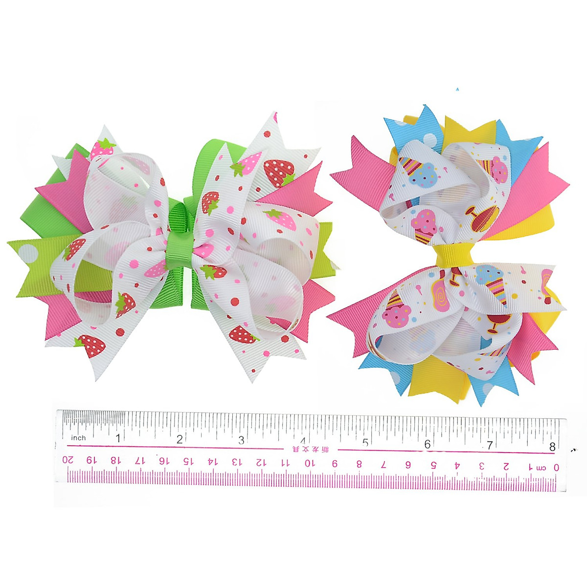 5 inch Stacked Hair Bows for Teen Adult Girls Boutique Hair Bow Clip for Pigtail