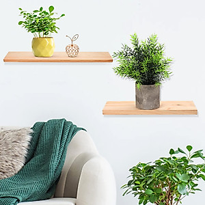 Cabilock 3 Sets Floating Shelf Wooden Shelf Farmhouse Hanging Wooden Shelving Wood Decor Moon Shelf Invisible Shelves Rustic Home Decor Shelves for Wall Decor Sturdy Wall-Mounted Bookshelf