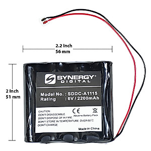 Synergy Digital Door Lock Batteries, Compatible with Saflok A28110 Replacement, (Alkaline, 6V, 2200 mAh), Replacement for Saflok X-GAA-FC42 Battery, Combo-Pack Includes: 5 x SDDC-A1115 Batteries