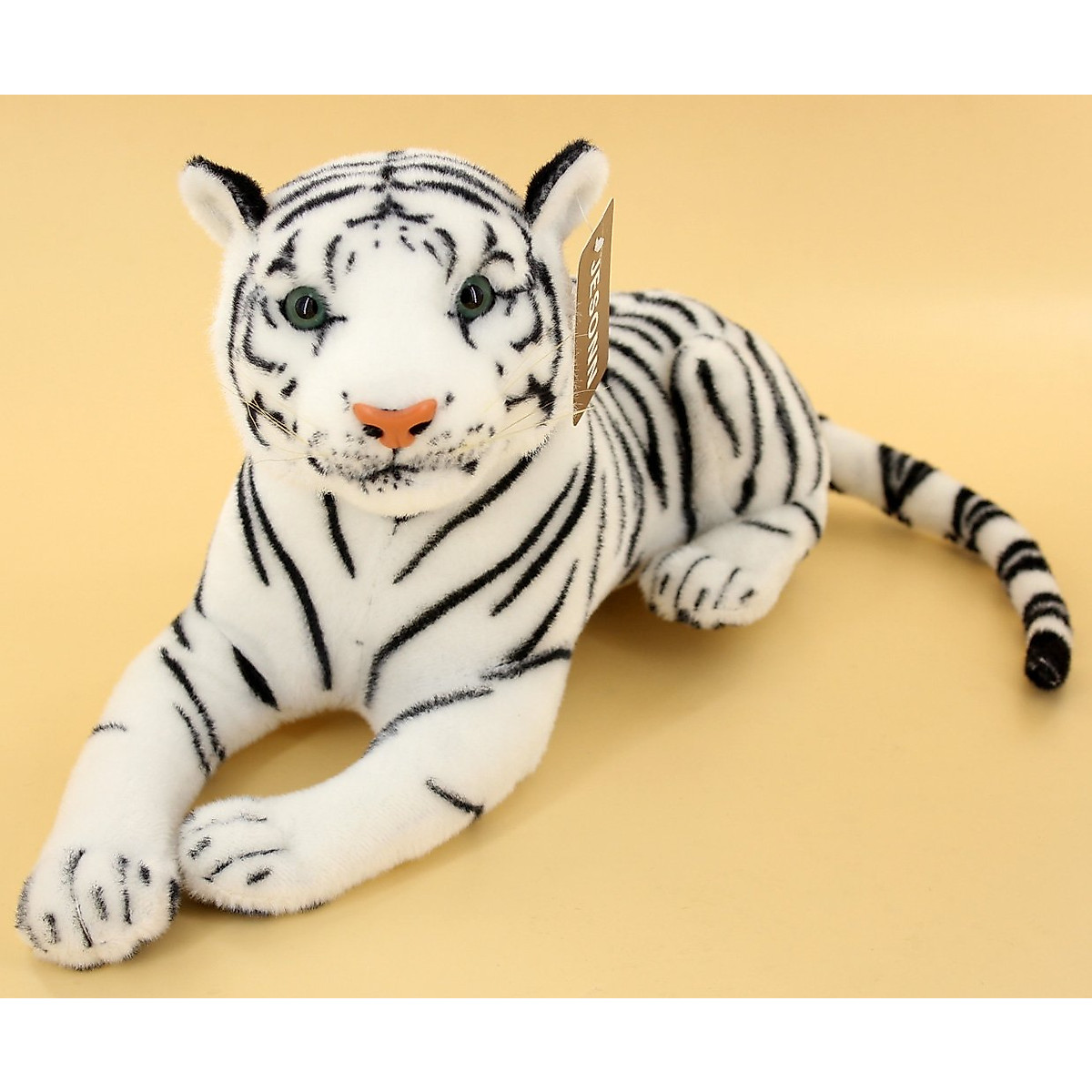 JESONN Realistic Stuffed Animals Soft Plush Toy Tiger Beige for Kids Birthday Gifts,13.5" or 35CM,1PC
