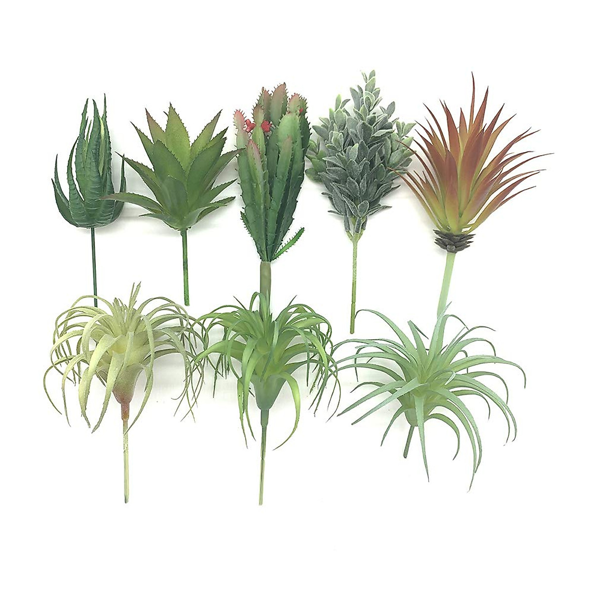 EBUYOM 8 PCS Artificial Succulents Plants Lifelike Air Plants Floral Tree Arrangement Assorted Faux Greenery Artificial Plants Set Garden Home Office DIY Decoration Ornament
