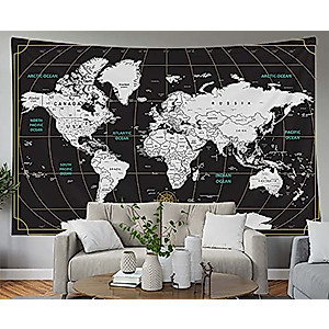 CAPSCEOLL World Map Tapestry Wall Tapestry World Geographical Distribution Tapestry for Men 80X60 Inches
