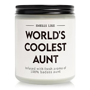 Aunt Gifts, Perfect Auntie Gift Ideas - The Cool Aunt Candle, Gifts for Aunts from Niece, Best Aunt Ever Gifts, Aunt Christmas Birthday Mothers Day Gifts, Best Auntie Gifts