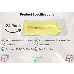 Mounting Tape for Acoustic Soundproofing Foam - Double Sided Adhesive Squares for Easy Installation