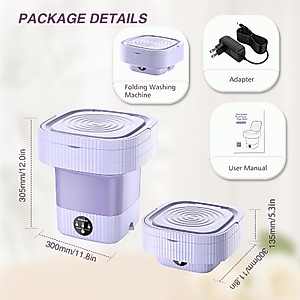 Portable Washing Machine, Mini Washing Machine Turbine Wash, 10L Mini Portable Washer for Underwear, Sock, Baby Clothes, Travel, Camping, Dorm, RV, Home Foldable Small Portable Laundry Machine