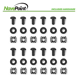 NavePoint 9U Portable Server Rack with Casters - 9U Network Rack Open Frame with Adjustable Rails, 132lbs Capacity - Up to 22.6" Deep 19-Inch Rack for IT Equipment, Telecom & A/V, Black