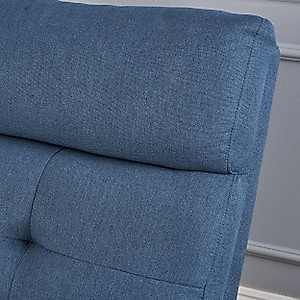 Christopher Knight Home GDFStudio Hana Plush Cushion Tufted Back Loveseat Recliner (Fabric/Navy Blue)., 37D x 46.5W x 40H in