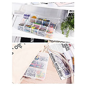 iBune 15 Grids Large Plastic Compartment Container for Washi Tape, Bead Storage Organizer Box Case with Removable Dividers for Jewelry Craft Tackles Tools, Size 11 x 7 x 2.3 in, White¡­