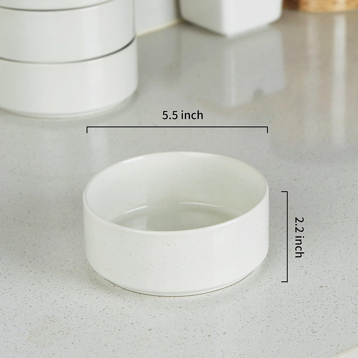 famiware Nebula Bowls Set, 5.5" Cereal Bowl Set, 6 Pieces Bowls for Cereal, Soup, Rice, Oatmeal, White