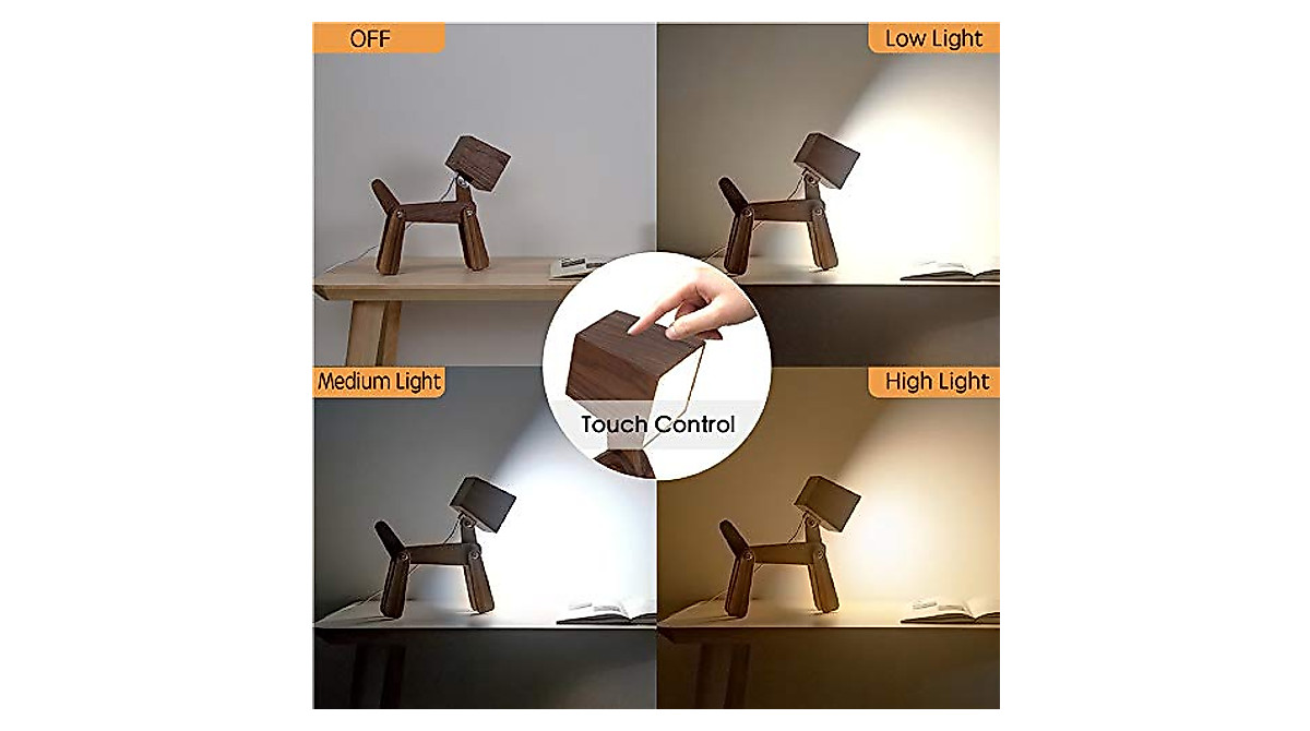 HROOME Unique Dog Table Lamp - Dimmable & Touch Sensor