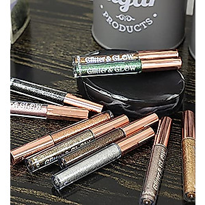 BestLand 10 Colors Liquid Glitter Eyeshadow Set, Metallic Glitter Shimmer Naked Smokey Eye Looks Waterproof Long Lasting Quick-Drying Sparkling Eye Shadow Christmas Makeup Kits