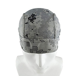 GUIFIER 4 Pack Do Rag/Dew Rag Doo Rags Sweat Wicking Skull Cap Beanie Priate Hat Motorcycle Cycling Caps Head Wrap Durags for Men Women - Camo