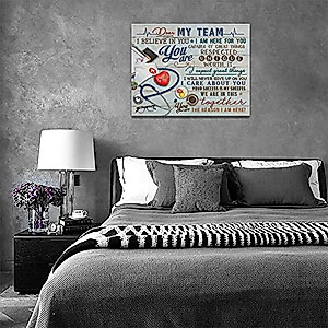 In This Office Canvas Wall Art Nurse Cap Stethoscope Painting For Wall Medical Staff Team Prints Dear My Team Nurses Gifts Artwork Inspirational Quotes Poster Framed Wall Decor For Office Decoration