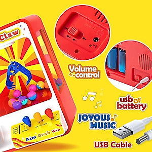 JOYIN Claw Machine Arcade Toy with LED Light & Adjustable Sound, Rechargable Dispenser Toys Mini Vending Machine for Kids - Perfect Christmas & Birthday Big Gifts for Kids, Ages 3+